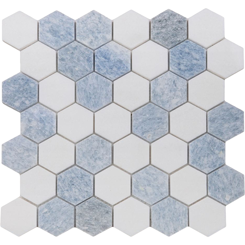 Hexagon Crystal Ocean 2" x 2 "11.75" x 12" - OWSI Old World Stone ...