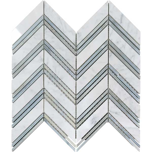 Carrara White Chicago Pattern Polished Marble Mosaic Tile - OWSI Old ...