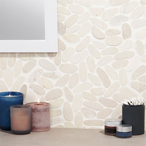 Pebblestone Lovina White Sliced Flat Oval - OWSI Old World Stone ...