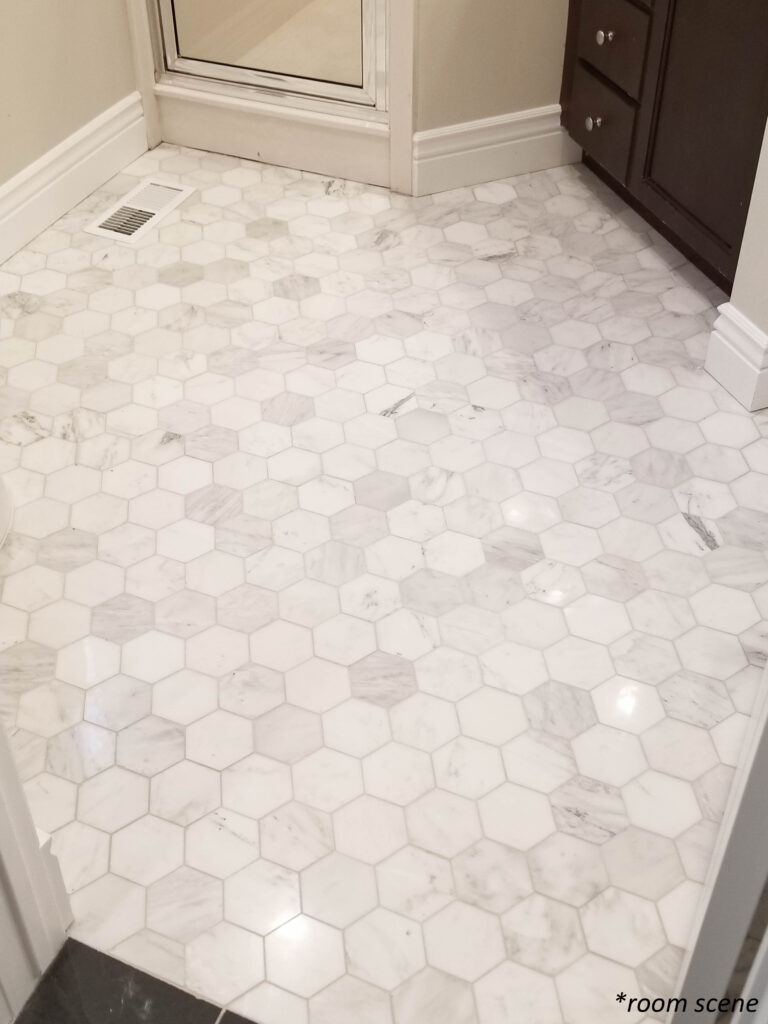 4" x 4" Arista White Hexagon Polished Marble Mosaic Tile - OWSI Old ...