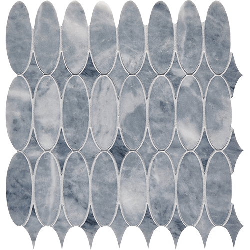 CS Deep Blue Honed Oval Mesh - OWSI Old World Stone Imports Flooring ...