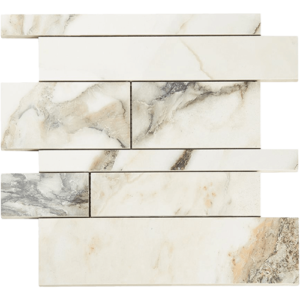 Lithe Calacatta Rustico Railroad Polished Mosaic - OWSI Old World Stone ...