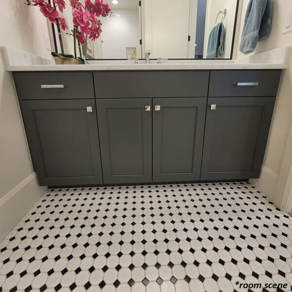 CC Mosaics Matte Snow White with Black Octagon 12" x 12" - OWSI Old ...