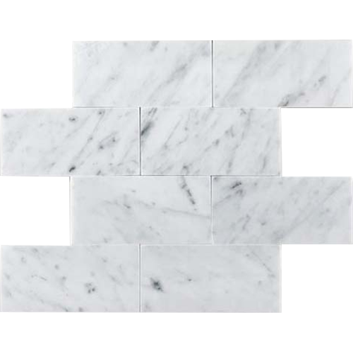 Cararra White Rectangle Field Tile Polished 3"x6" - OWSI Old World ...