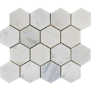 Bianco Bello- Hexagon Mosaic Honed 3"x3" - OWSI Old World Stone Imports ...