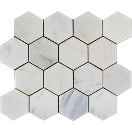 Bianco Bello- Hexagon Mosaic Honed 3"x3" - OWSI Old World Stone Imports ...