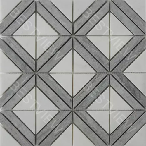 Rubik Square Pattern Marble Mosaic - OWSI Old World Stone Imports ...