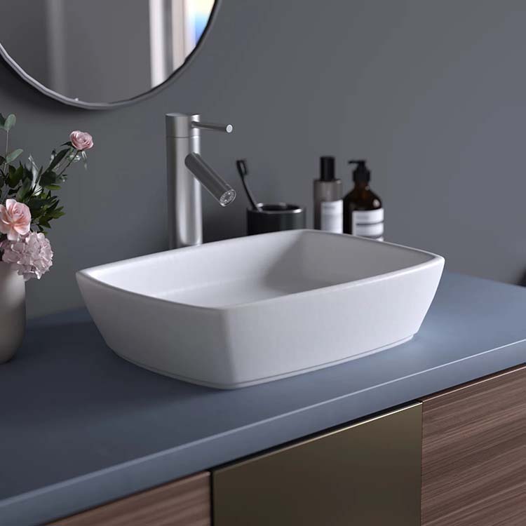 PL-3081 White Porcelain Vessel Bathroom Sink 19 1/4" x 14" x 5 5/8 ...