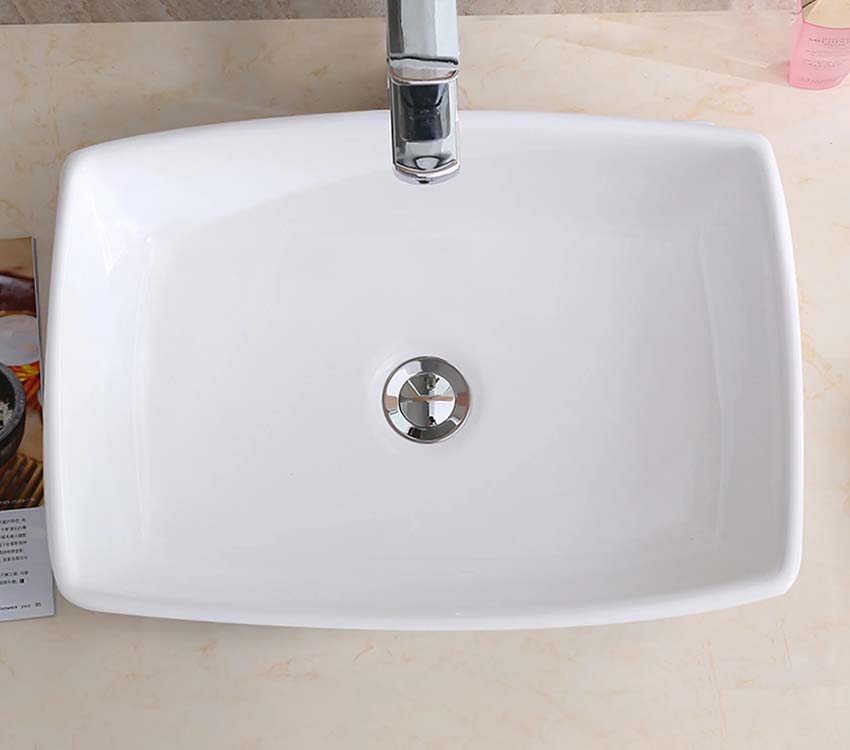 PL-3081 White Porcelain Vessel Bathroom Sink 19 1/4" x 14" x 5 5/8 ...