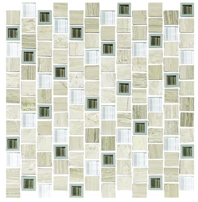 Deco III Glass and Stone Mixed Rue 12" x 12" - OWSI Old World Stone ...